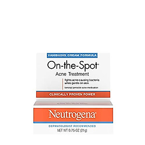 Neutrogena On-The-Spot Acne Spot Treatment with 2.5% Benzoyl Peroxide Acne Treatment Medicine to Treat Face Acne, Gentle Benzoyl Peroxide Pimple Gel for Acne Prone Skin,.75 oz (Pack of 6)