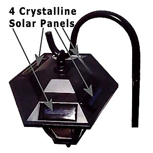 Black Vintage Shepard Hook Solar Lantern Outdoor Light