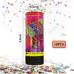 8 PCS Confetti Poppers Cannons for Wedding Birthday Graduation Baby Shower Fun Party Supplies Decorations and Favors
