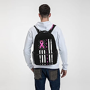 Cool Breast Cancer Survivor Women Pink 3d Printed Fashion Unisex Large Travel Daypack School Bag Laptop Backpack School For Youth Adult