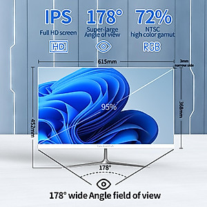 All-in-One Desktop Computer 24" FHD, N5095 8GB RAM, 512GB SSD, Intel Quad-Core, Wired Keyboard & Mouse, RGB Speaker, White (N5095/8G/512G)