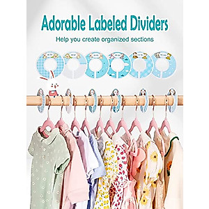 Smartor Premium Velvet Baby Hangers for Closet 50 Pack, 11.8" Safe Durable Baby Clothes Hangers for Nursery with 6 Pcs Closet Dividers, Sturdy Felt Hangers for Toddler/Infant/Kids/Childrens - Pink