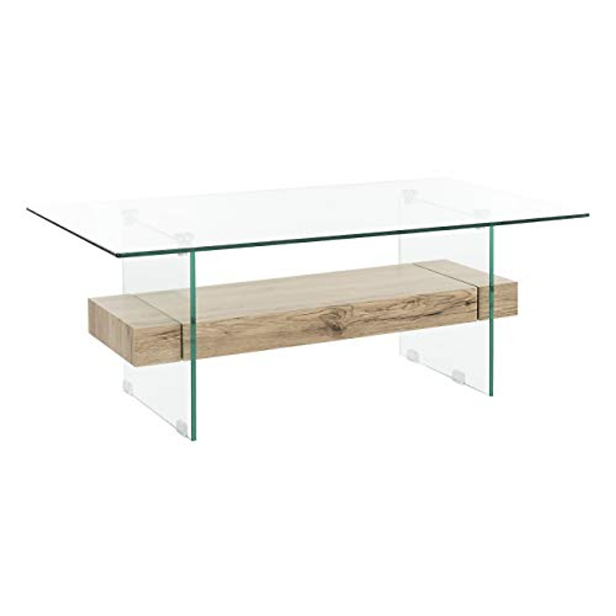 Safavieh Home Kayley Natural and Glass Coffee Table