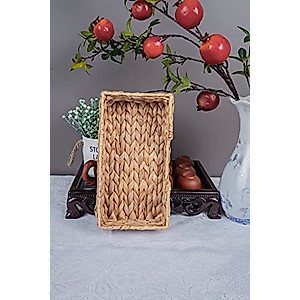 Bezoval Water Hyacinth Napkin Holders For Kitchen And Bathroom, Guest Towel Holder Tray For Bathroom, Paper Napkin Holder, Napkin Holder Flat, Wicker Bathroom Accessories, Paper Hand Towel Holder