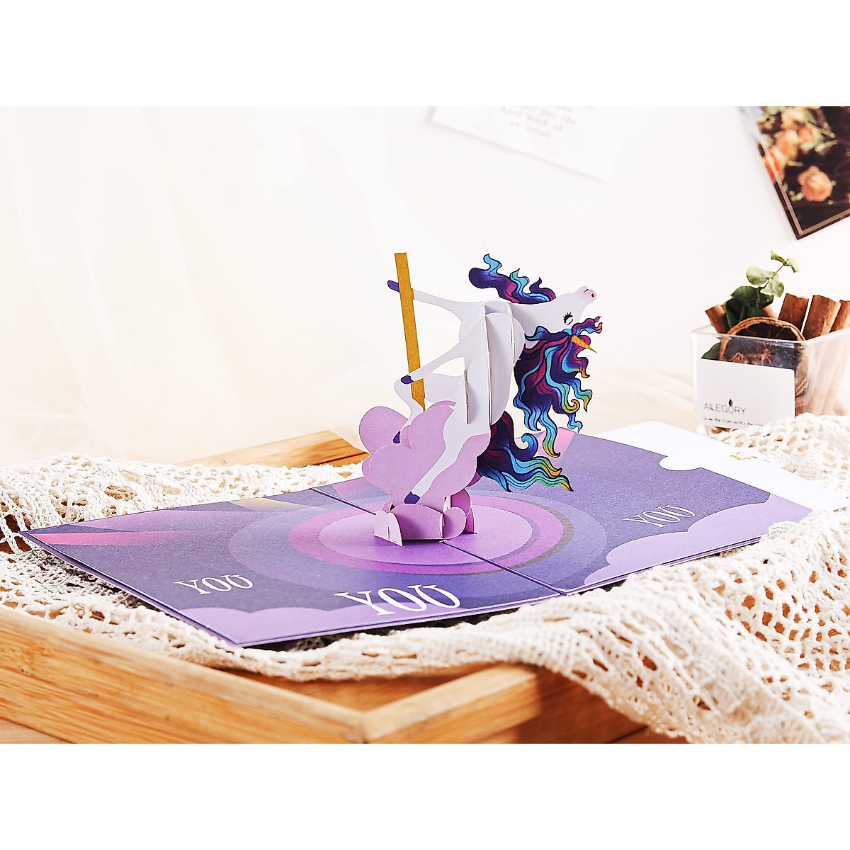 Liif 3D Pop-Up Birthday Card, 30th Birthday Card for Women, Crafted from Art Paper, Laser Cut and Assembled by Hand, Includes Envelope and Message Note