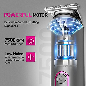PRITECH Hair Trimmer for Women, Waterproof Bikini Trimmer for Women for Wet & Dry Use, Rechargeable Pubic Hair Trimmer Women, Women Electric Razor&Shaver with Standing Recharge Dock, Aurora Gray