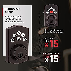 Kwikset Powerbolt 240 5-Button Keypad Venetian Bronze Traditional Electronic Deadbolt Door Lock, Featuring Convenient keyless Entry, Customizable User Codes and auto Locking