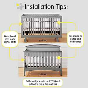 BreathableBaby Breathable Mesh Liner for Full-Size Cribs, Classic 3mm Mesh, Gray (Size 4FS Covers 3 or 4 Sides)