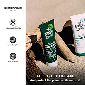 The Grandpa Soap Company Pine Tar Conditioner - Sooths and Moisturizes Dry Scalp, With Pine Tar and Tea Tree Oil, All Hair Types, Vegan, Sulfates and Parabens Free, 8 Fl Oz
