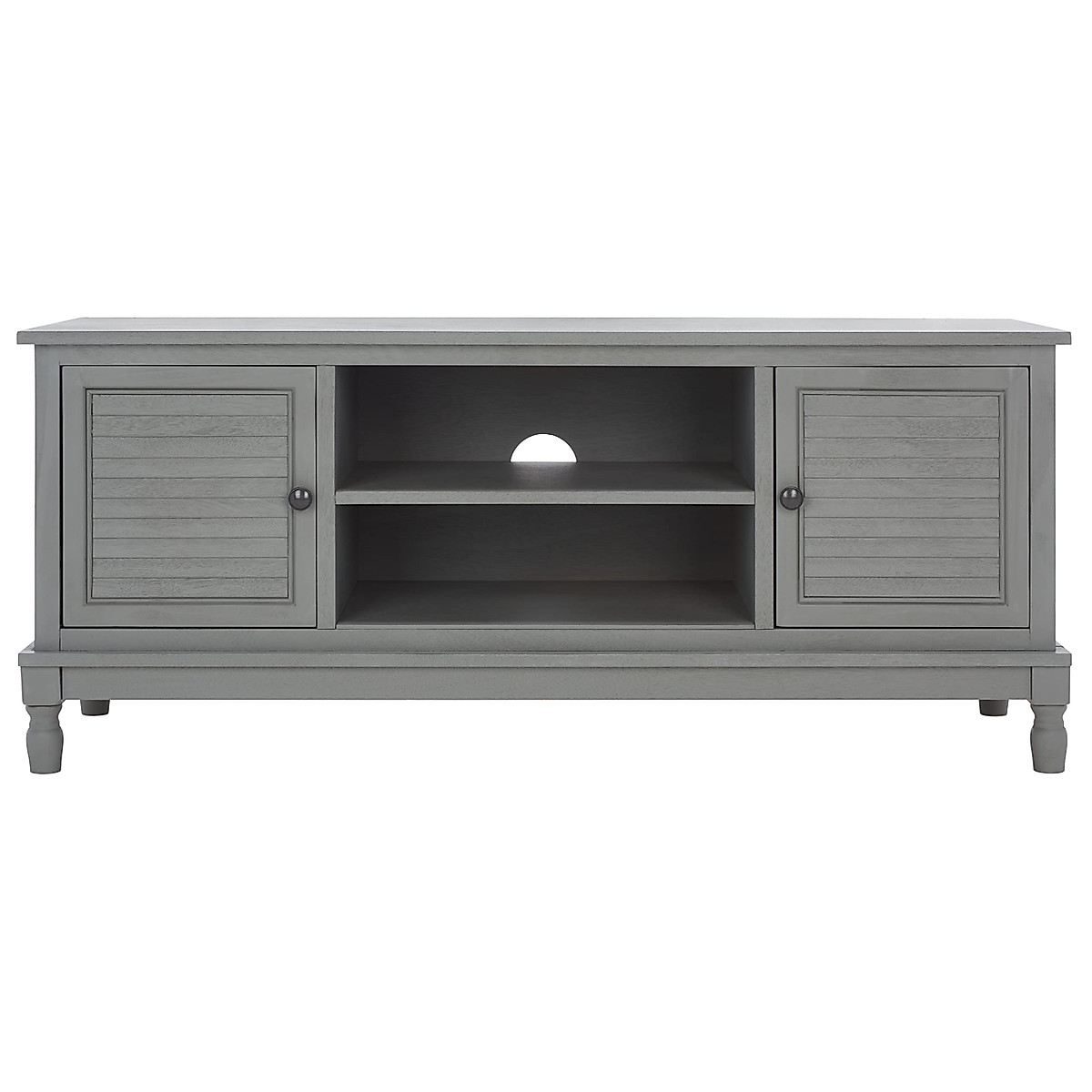 SAFAVIEH Home Collection Tate Distressed Grey 2-Door 1-Shelf Entertainment Stand up to 55" Flatscreen TV Media Unit