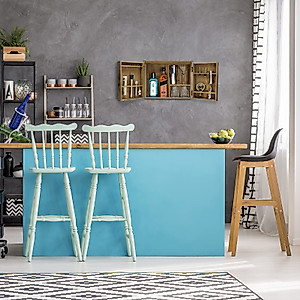 Excello Global Products Barndoor Bartender Cabinet with 10 Piece Bar Tool Set: The Perfect Kit for Home Bartenders (Rustic Brown)