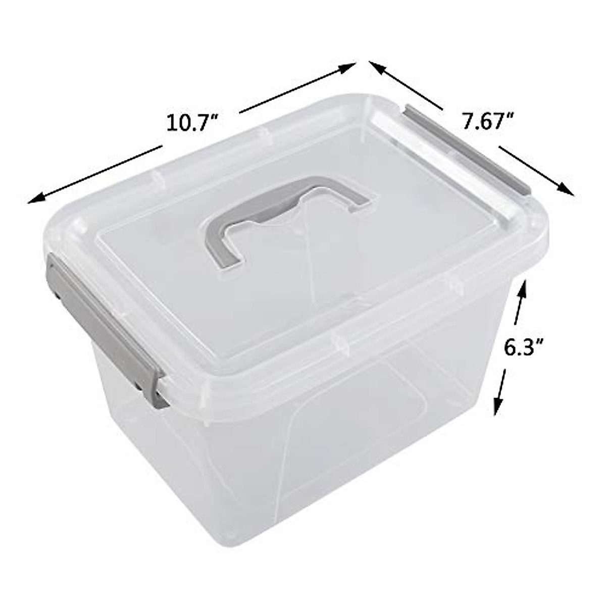 Leendines 5 Quart Storage Box with Lid, 6 Packs Small Plastic Box Tote Bin