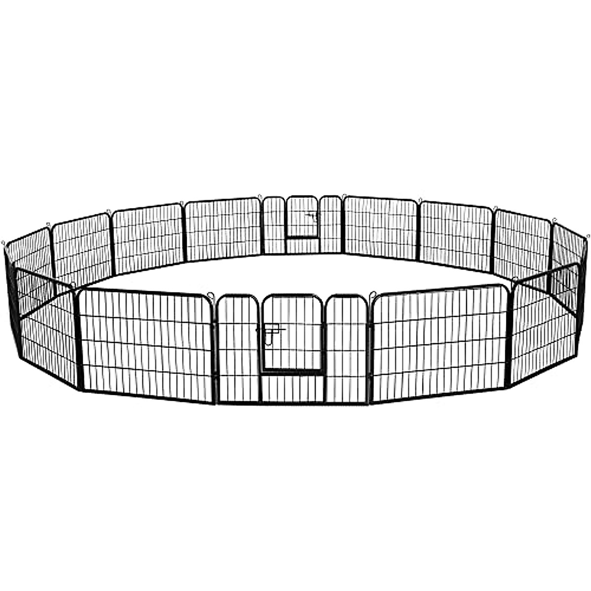 Yaheetech Decorative Garden Fence - 24in x 43ft Rustproof Folding Fencing Landscape Patio Flower Bed Animal Barrier Border for Dog Outdoor Fences Black