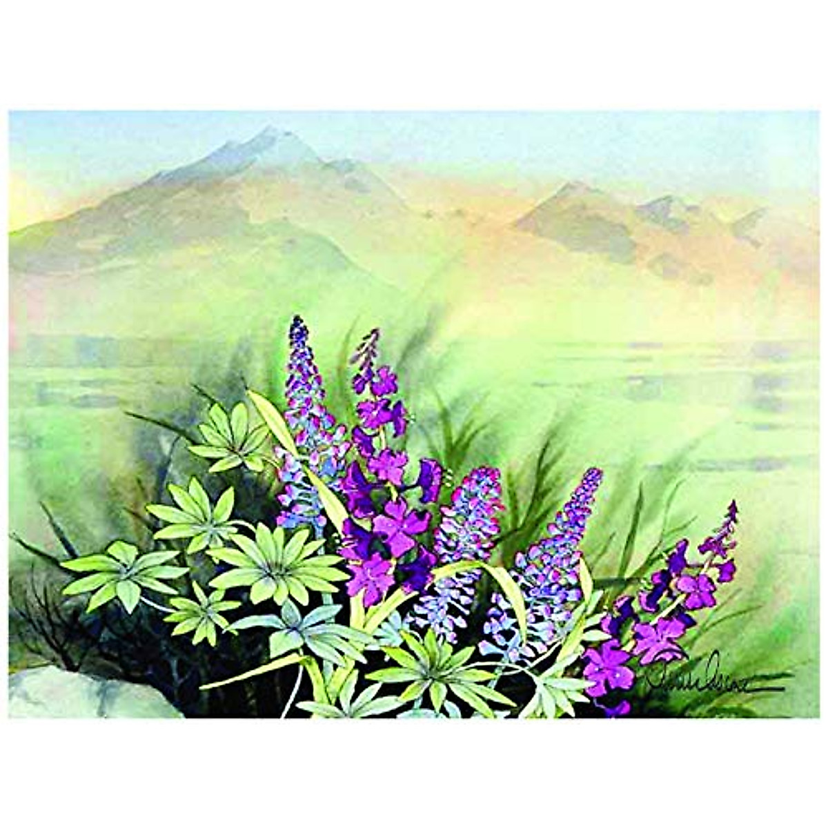 McGowan's TufTop Fireweed Lupine Tempered Glass Cutting Board, 12 by 9-Inch