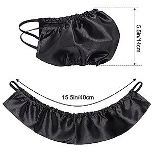 MIKIMIQI Beard Bandana, 2 Pack Men Beard Bib Black Beard Covers Soft Comfortable and Silky Satin Facial Hair Apron Guard Bonnet Rag Man Bedtime Bib Beard Cap Ear Beard Bandana