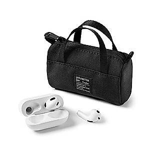 Ringke Mini Pouch Sports Bag Compatible with AirPods Pro Case and AirPods 3rd, 2nd, 1st Generation Case, Galaxy Buds Pouch, Universal Wireless Ear Buds Cover with Keychain for Women, Men - Black