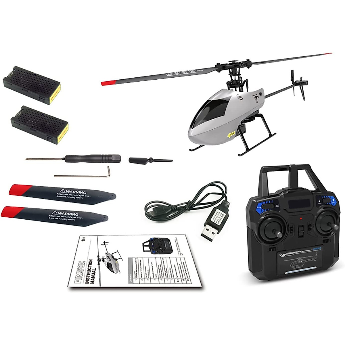 GoolRC C129 V2 RC Helicopter, 4 Channel Remote Control Helicopter with 6-Axis Gyro, 2.4GHz RC Aircraft with 3D Flips, Altitude Hold, One Key Take Off/Landing and 2 Batteries for Adults and Beginners