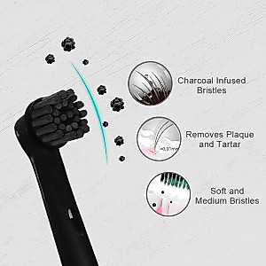 VINFANY 8PCS Black Toothbrush Head for Oral b,Replacement Toothbrush Heads Compatible for Braun Electric Rechargeable Toothbrush, for Vitality 3D All 8 Pack