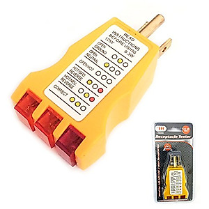 1 Electrical Receptacle Tester AC Outlet Plug 3 Prong Circuit Analyzer GND Open