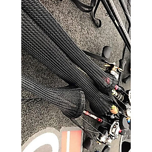 FASANIY Fishing Rod Sock Mesh Sleeve Rod Cover Braided Mesh Rod Protector Pole Gloves Fishing Tools for Fly, Spinning, Casting, Sea Fishing Rod (Silver Gray Color Set (10pc))