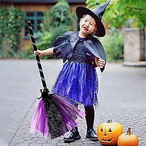 Ragyzity Witch Broom Wizard Staff Witch Accessories, Halloween Costume Accessory, Plastic Witch Broomstick Cosplay Broom Props, Masquerade Show Dress Up Dance Party Supplies Halloween Decor