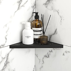 Xiarnotogi 10" Corner Shower Shelf, 2-Pack Shower Shelves SUS304 Stainless Steel Bathroom Shelves for Tile Walls, Recessed Corner Shelf Organizer Rack, No Drilling (Matte Black)