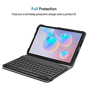 Fintie Keyboard Case for Samsung Galaxy Tab S6 10.5" 2019 (Model SM-T860/T865/T867), [Patented S Pen Slot Design] Folio Stand Cover with Removable Wireless Bluetooth Keyboard, Black
