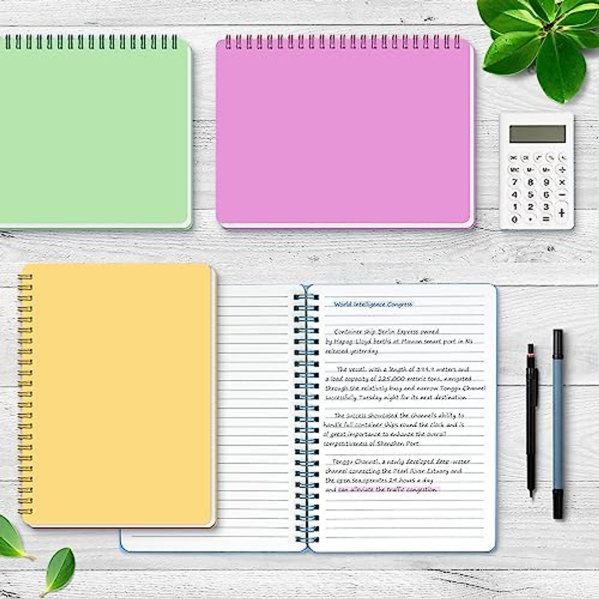 Spiral Notebook, 5.7" x 8.3" College Ruled Notebook with 4 Colors Spiral Journals for Women, 80 Sheets / 160 Pages Per Journal with Twin-Wire Binding, Thick Plastic Hardcover and 8mm Ruled Lined