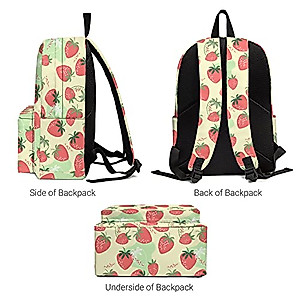 Travel Backpack Strawberry Backpacks Laptop Backpacks Lightweight Daypack Mini Backpack For Boys Girls 16 Inch