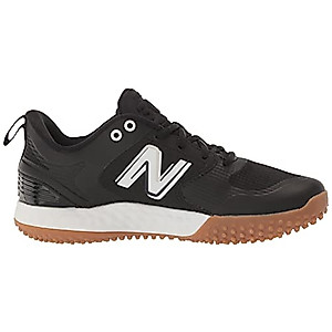 New Balance Men's Fresh Foam 3000 V6 Turf-Trainer Baseball Shoe, Black/White/Gum, 10.5