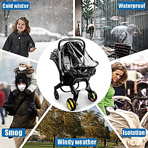 Car Seat Rain Cover,Food Grade EVA,Universal Baby Stroller Accessory for Infant Car Seat Stroller,Waterproof, Windproof Protection,Protect from Dust Snow
