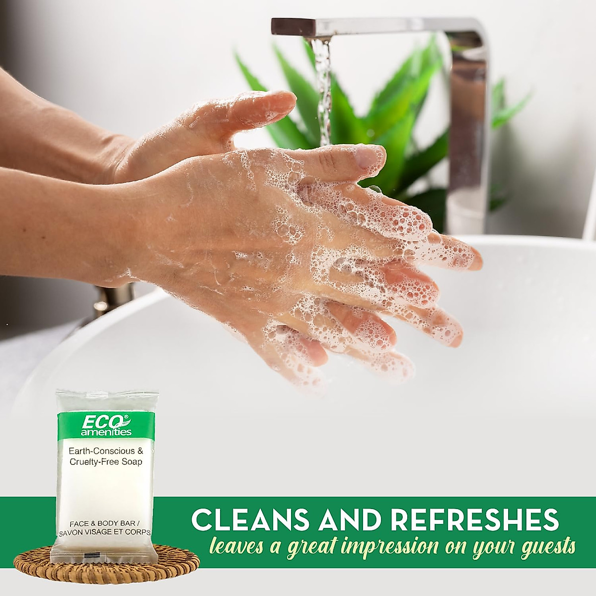 ECO amenities Travel Size Bar Soap - 400 PACK, 0.5 oz Mini Soap Bars, Hotel Soap Bars, Travel Size Toiletries - Individually Wrapped Bulk Soap Bar, Small Hotel Soaps for BNBs, VRBO, Inns and Hotels