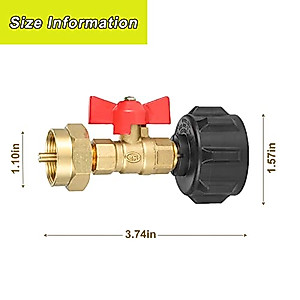 Guofulda QCC1 Propane Refill Pressure Adapter Coupler, for 20~40LBS Cylinders with Off On/Off Controller Valve Gas Easy Filler, for Camping Grill 1LB Propane Bottle Tank