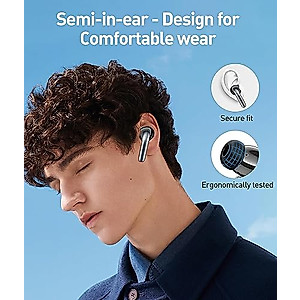 Vtkp Bluetooth Headphones True Wireless Earbuds 60H Playback LED Power Display Earphones with Wireless Charging Case IPX7 Waterproof in-Ear Earbuds with Mic for TV Smart Phone Computer Laptop Sports