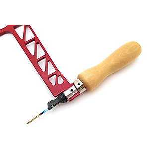 Knew Concepts 125.012 MK IV 6.5 Inch Coping Saw with Cam Lever Tension, Rotating Blade and 12 Each 18 TPI Pegas Pinned Coping Saw Blades