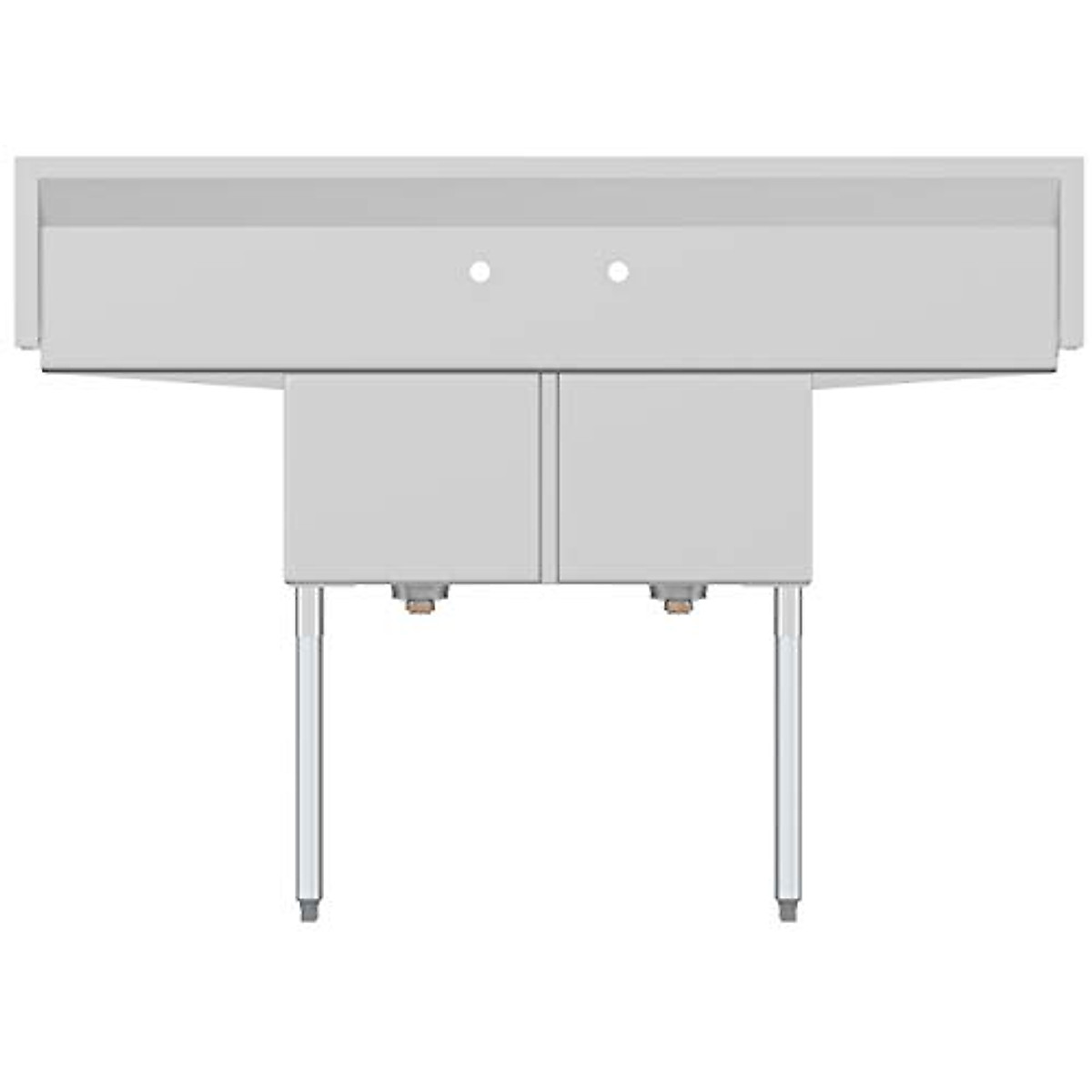 KoolMore 2 Compartment Stainless Steel NSF Commercial Kitchen Prep & Utility Sink with 2 Drainboards - Bowl Size 15" x 15" x 12", Silver,SB151512-15B3