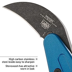 CRKT Provoke Blue Metallic: Morphing Karambit, Plain Edge Blade, Kinematic, Grivory, Low Profile Pocket Clip, 4041B