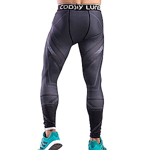 Red Plume Men's Compression Elastic Tight Leggings Sport Panther Leopard Printing Pants