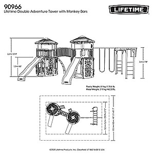 Lifetime 90966 Double Adventure Tower with Monkey Bars