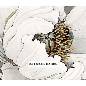 MuralPeel White Poppies Floral Modern Grey Peonies Flowers Peel and Stick Wallpaper Self Adhesive Removable Easy Peel Off Stick on Wall Paper for Bedroom Renter