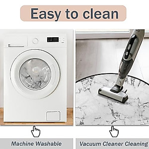 White Marble Large Round Rug 5ft art marble Large Circle Area Rugs Washable Non-Slip Round Carpet Circular Moon Throw Mat for Indoor Outdoor Bathroom Kitchen Living Room Nursery Bedroom