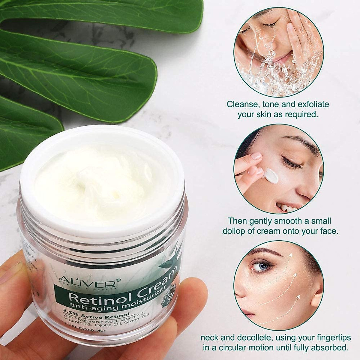 IFUDOIT Retinol Cream for Face, Face Moisturizer with 2.5% Retinol, Hyaluronic Acid, Day and Night Anti-Aging Moisturizing Cream for Women and Men, for All Skin Types