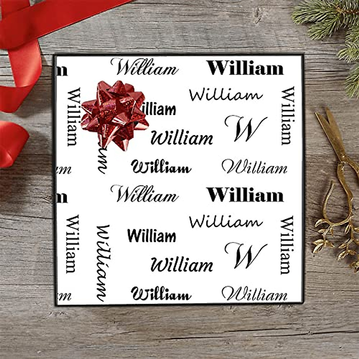 TYYMNDWP Custom Personalized Wrapping Paper with Name White Wrapping Paper for Birthday Christmas Valentine's Day Wedding Holiday Gift Wrap Funny Wrapping Paper Roll 58"x 23"