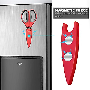 ACELONE Titanium Coating Kitchen Scissors - Heavy Duty Utility Come Apart Shears For Poultry, Chicken, Meat, Food, Vegetables - 8.86 Inch Long -With magnetic holder tainless steel cooking scissors