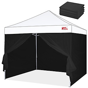 MASTERCANOPY Pop-up Canopy Sidewall Kit, 3 Sidewalls & 1 Doorwall Only Excluding top and Frame (10x10,Black)