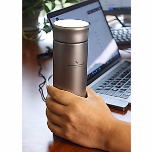 Boundless Voyage 450ml(15.84fl.oz) Titanium Vacuum with Filter Double Layer Lightweight Portable Tea Coffee Wine Whisky for Hiking Camping Picnic Gift A-Ti3010D