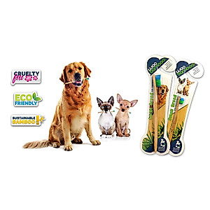 Woobamboo! Eco-Friendly Small Breed Dog and Cat Bamboo Toothbrush (Pack of 2)