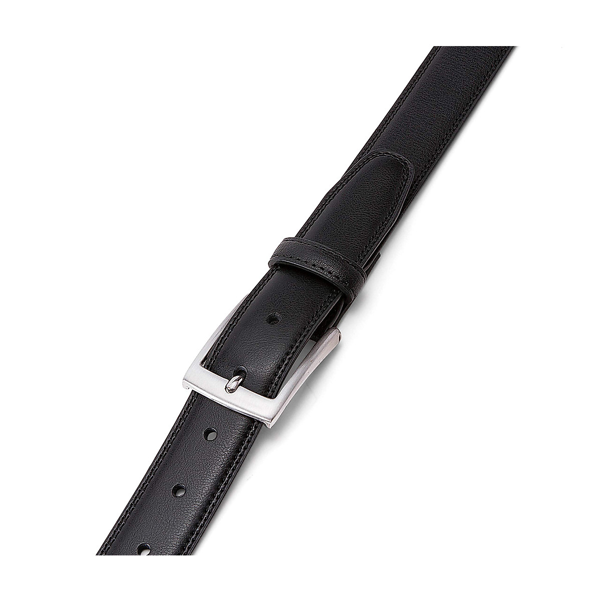 MILORDE Black Leather Belt, Fashion & Classic Design for Dress and Causal (Size 36 (Waist 34), Basic Black)