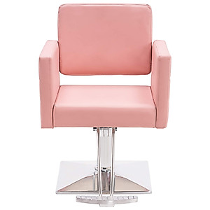 BarberPub Salon Chair for Hair Stylist,Hydraulic Barber Styling Chair, Beauty Spa Equipment 8821 (Pink)