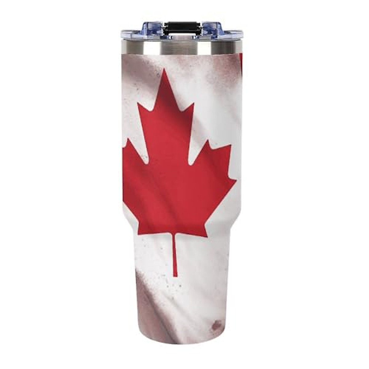 Canadian Flag 40 Oz Water Bottle, Stainless Steel Tumbler with Handle And Straw, Extra Large Insulated Tumbler, Flip Straw Tumblers for Sports, Work, Car, Travel And Weekends